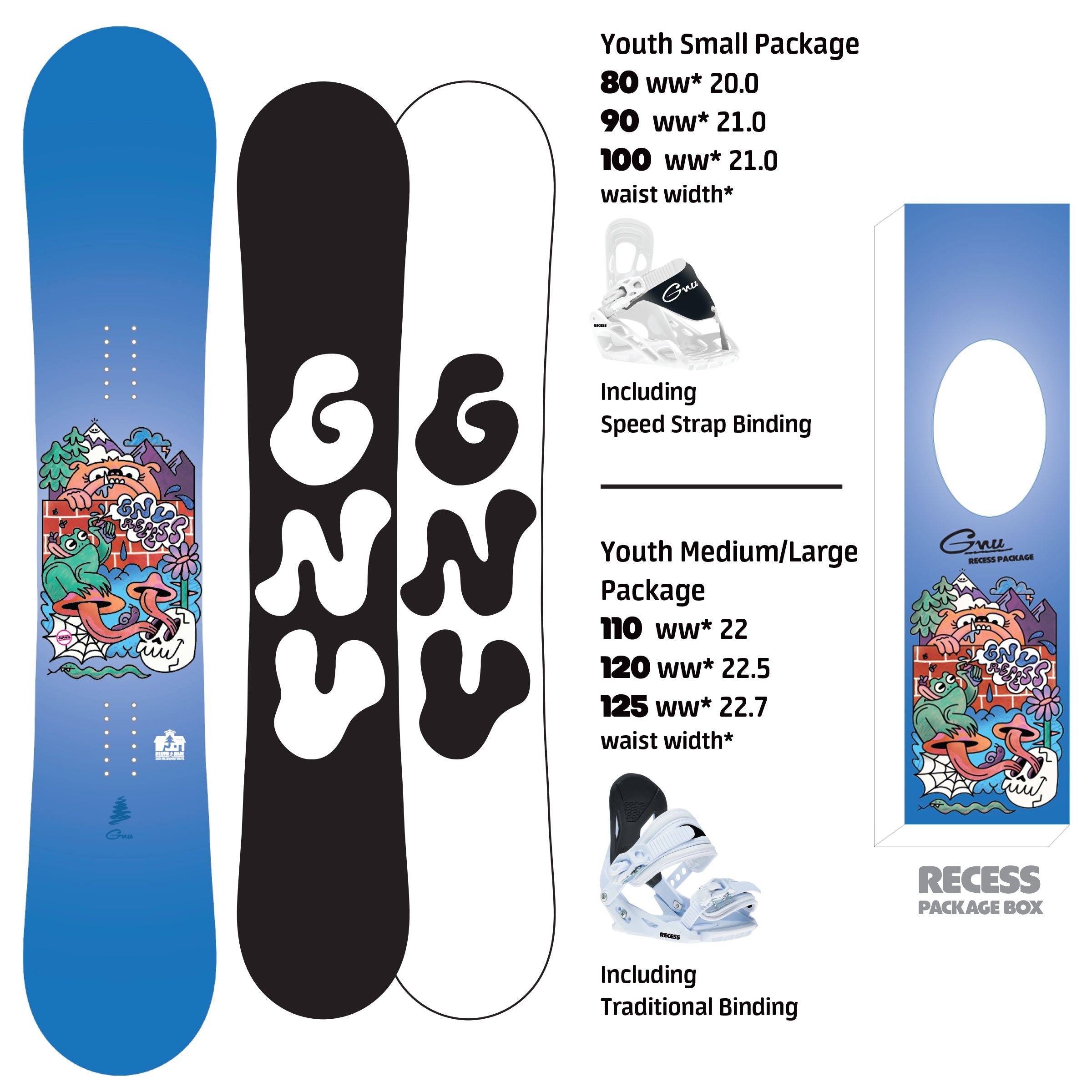 GNU Recess Package - Mini Snowboard 2026 – Darkside Snowboards